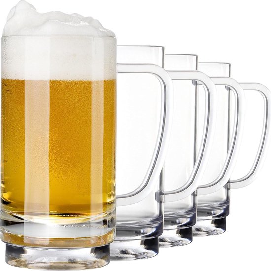 Herbruikbare plastic bierbekers - 4 stuks 500 ml plastic bierglazen herbruikbaar -... | bol