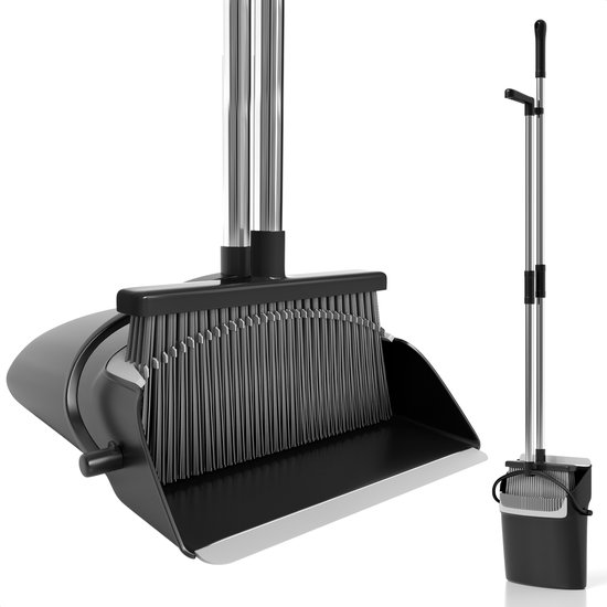 Avalo Stoffer en Blik met Lange Steel - Verstelbaar 87-127cm - Vuilblik ...