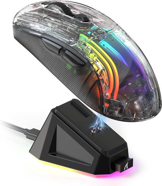 ATTACK SHARK X2 Pro - Draadloze Gaming Muis - RGB oplaadstation ...