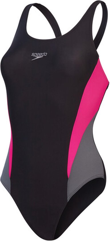 Speedo Colourblock 2.0 Dames Sportbadpak - Zwart/Grijs | bol