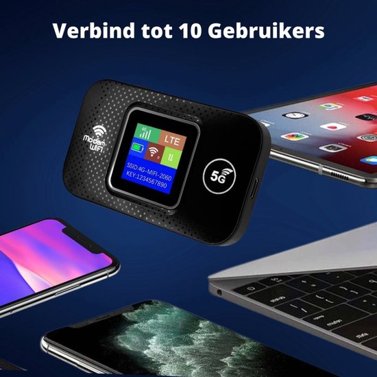 EasyConnect Mifi Router Draadloos Wifi – Zwart – 4G Router – Verbind ...