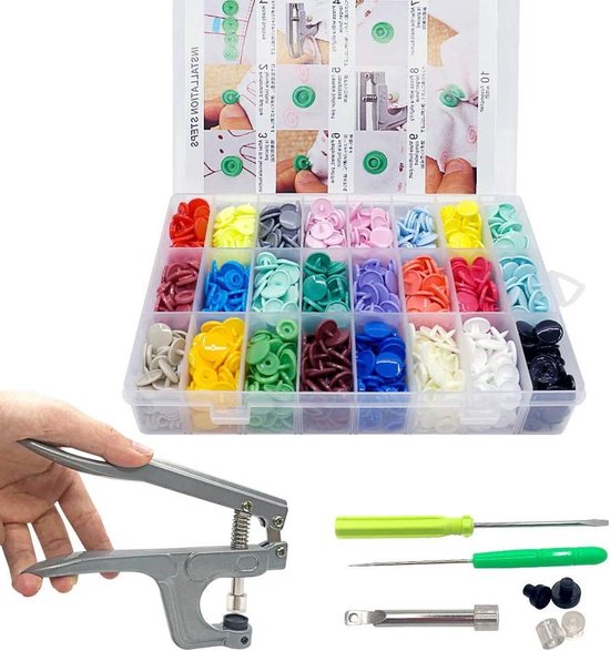 360 Sets T5 Plastic Buttons Fasteners Push Button + Snap Pliers Set for ...