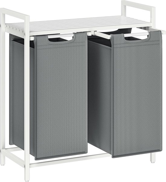 Wasmand, 2 x 46 liter met plank 73 x 33 x 72 cm - Wasemmer met plank ...