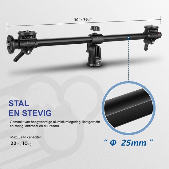 30in/76cm Horizontale Statiefarm met 3/8 Inch Schroef - Camera Statief ...