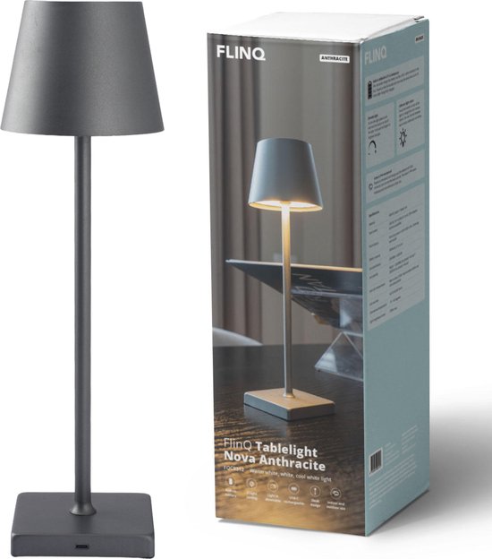 FlinQ Tafellamp Nova - Tafellamp Oplaadbaar - Tafellamp slaapkamer ...