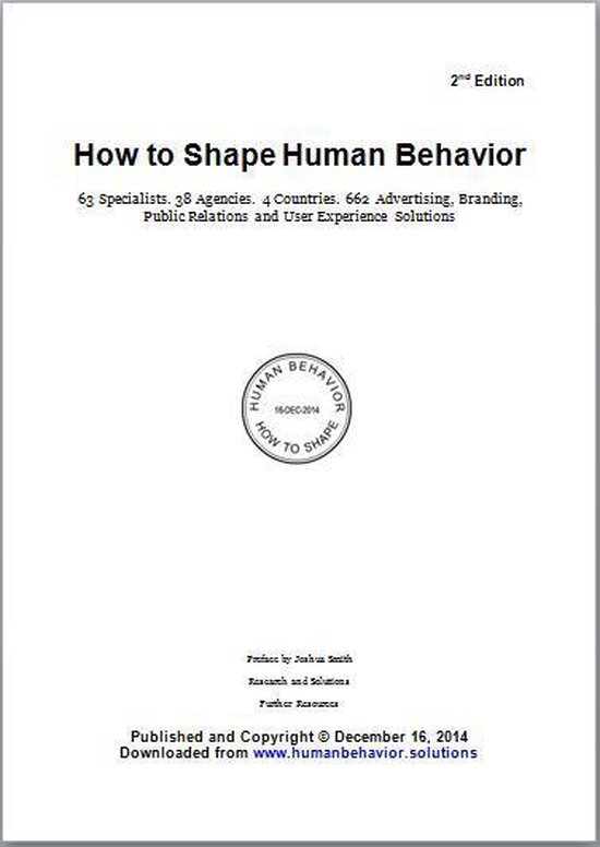 How To Shape Human Behavior (2nd Edition) (ebook), Joshua Smith ...