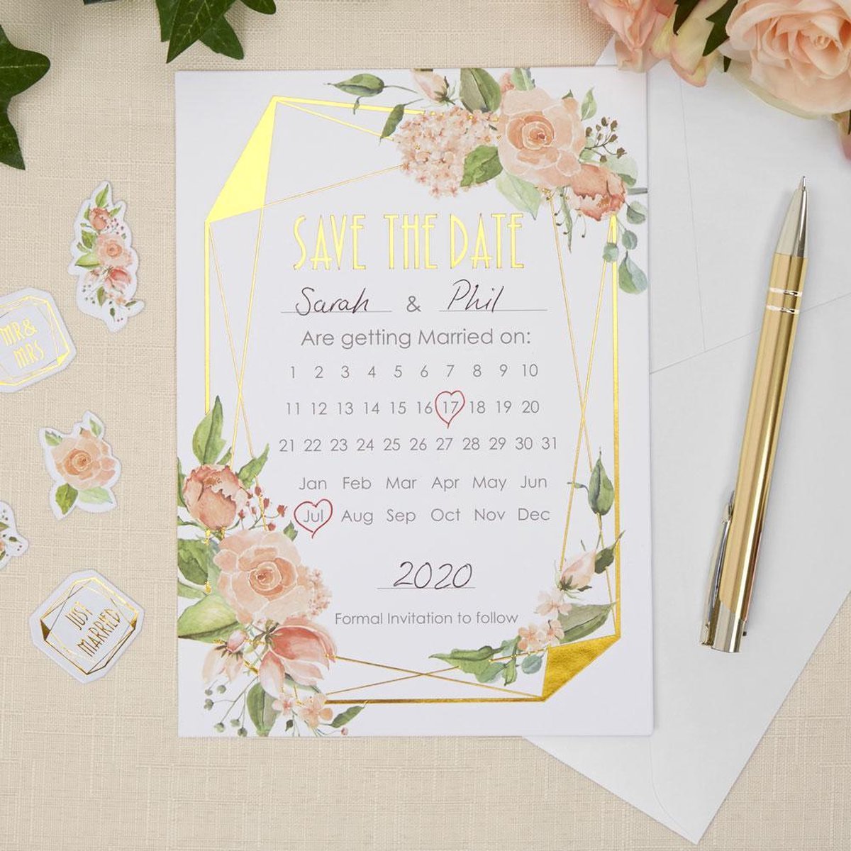 Bruiloft Save the date kaarten - Floral - 10 stuks | bol.com