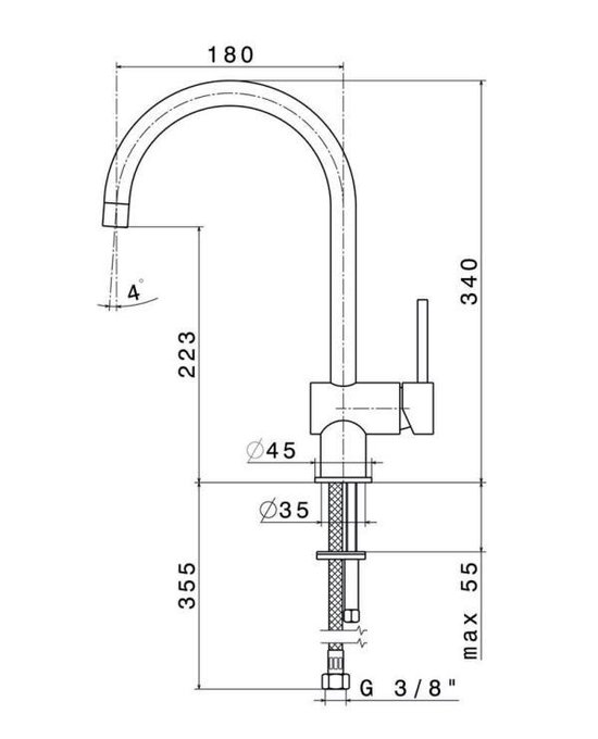 Keukenkraan Newform XT 64325 RVS look | bol