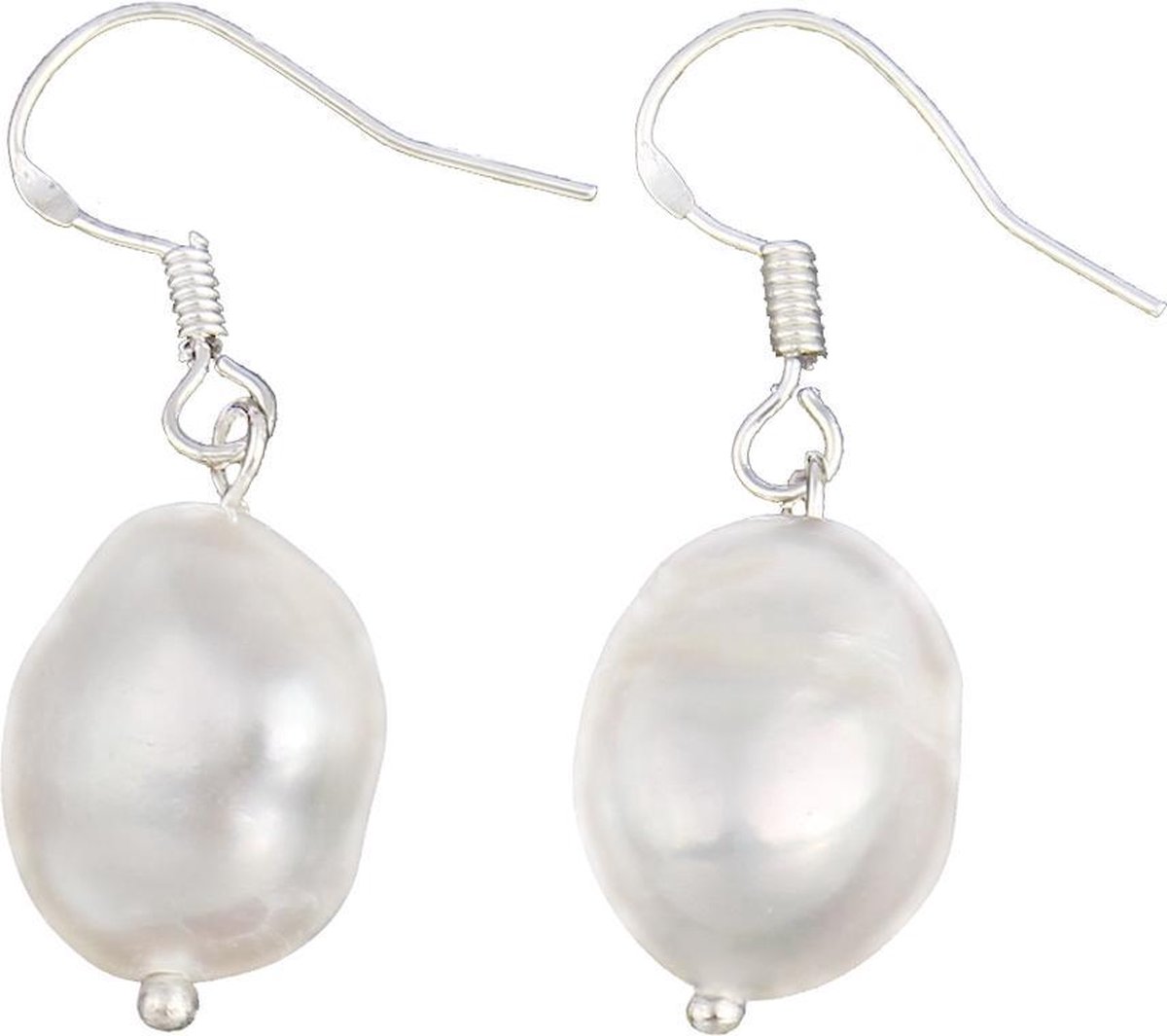 Zoetwater parel oorbellen Keishi - oorhanger - echte parels - sterling ...