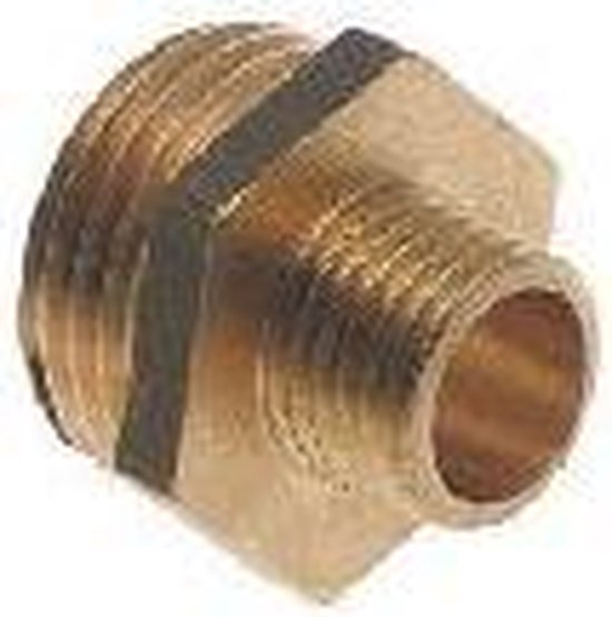 "Messing dubbel nippel 1"" buitendraad x 3/4"" buitendraad" | bol