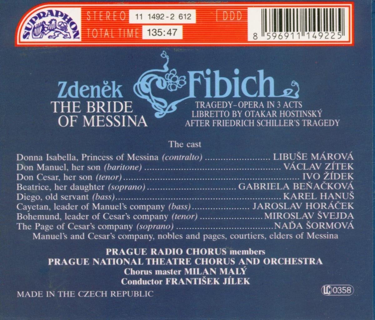Fibich: The Bride of Messina, Prague National Theatre Orchestra | CD ...