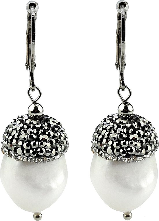 Zoetwater parel oorbellen Bling Pearl Big Nuts - oorhangers - echte ...
