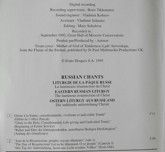 Russian Chants, Moscow Lithurgic Choir | CD (album) | Muziek | bol