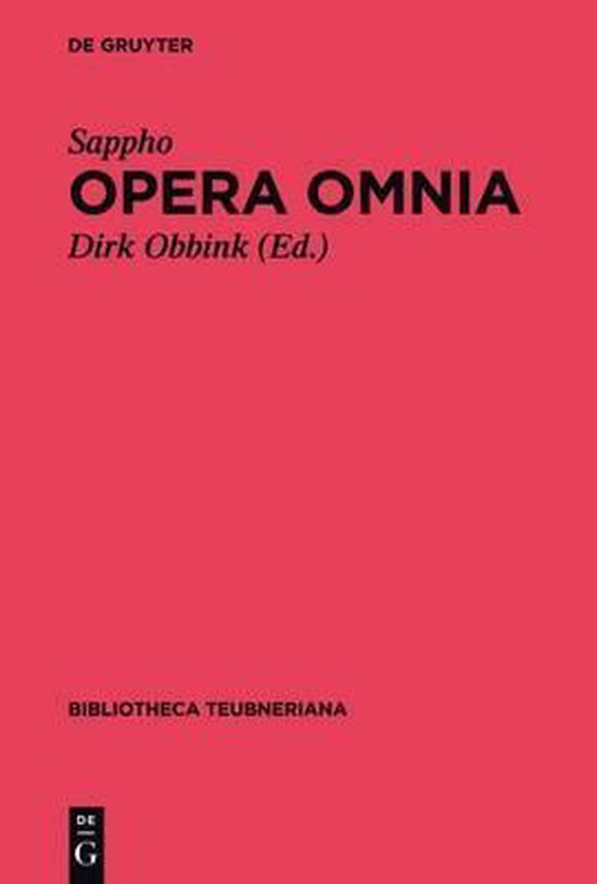 Opera Omnia | 9783110315080 | Sappho | Boeken | bol