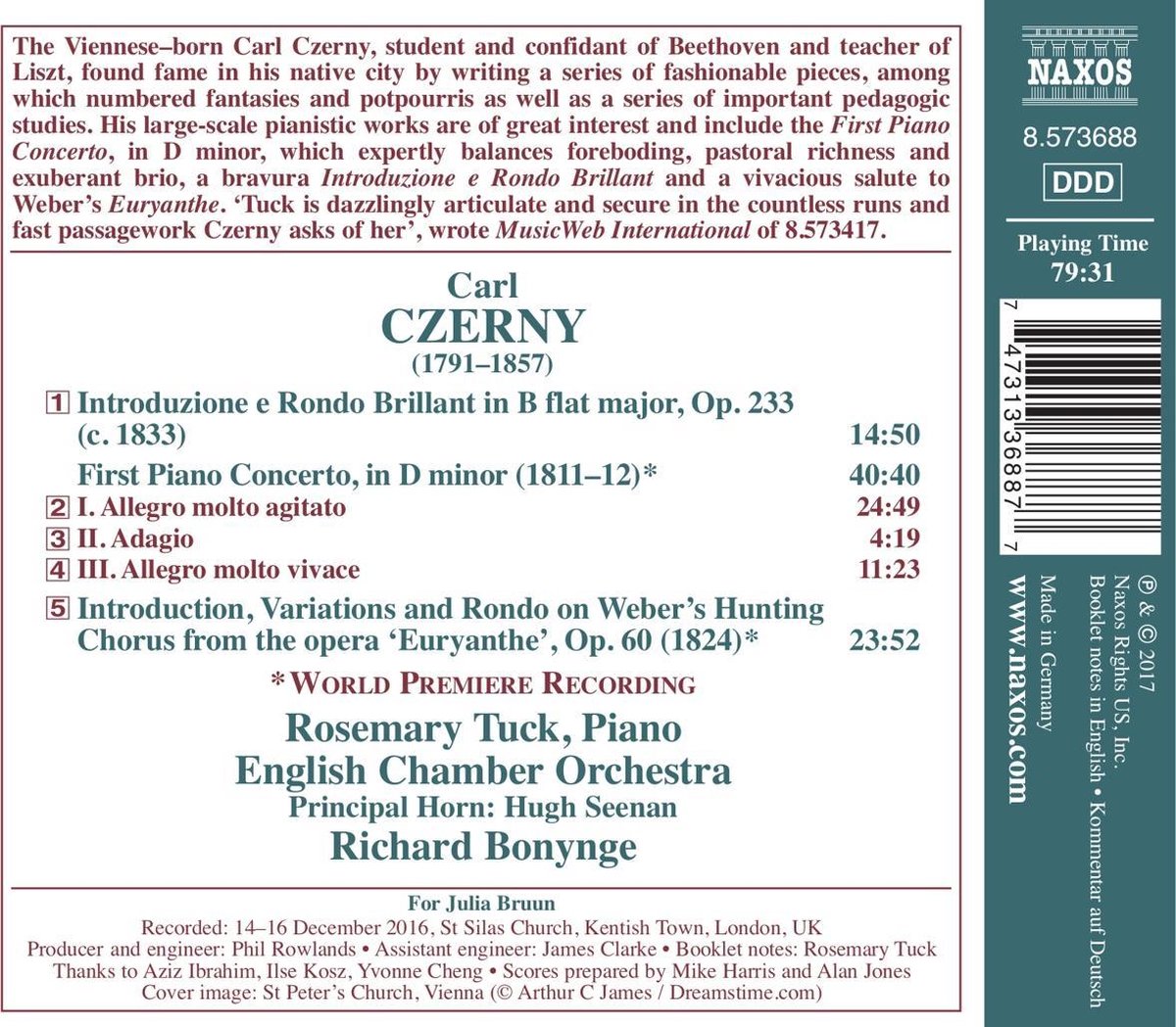 Czerny / Piano Concerto, Rosemary Tuck | CD (album) | Muziek | bol.com