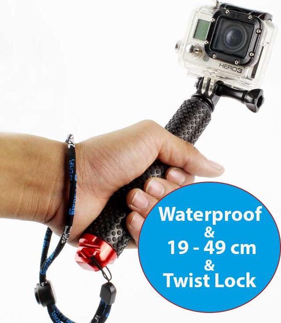 GoEasy Waterproof Selfie Stick voor GoPro, EKEN, SJCAM, Salora, Nikkei ...
