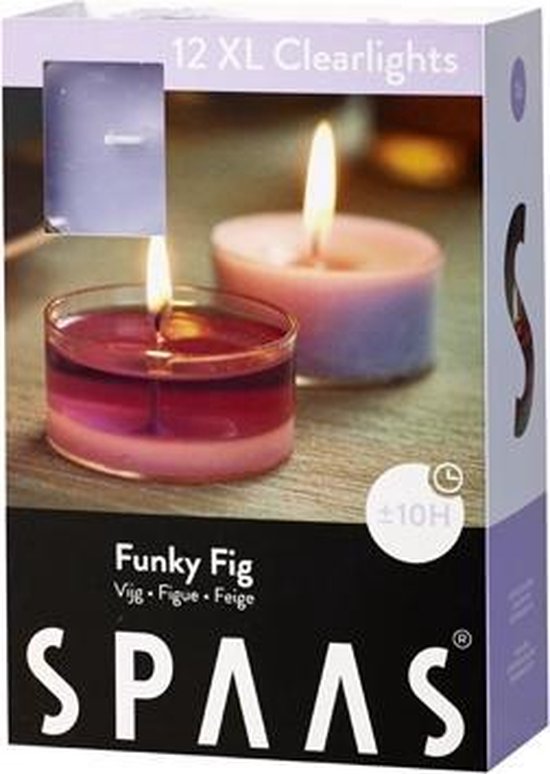 Spaas XL Clearlights Geparfumeerde Waxinelichtjes - Funky Fig - 12 ...