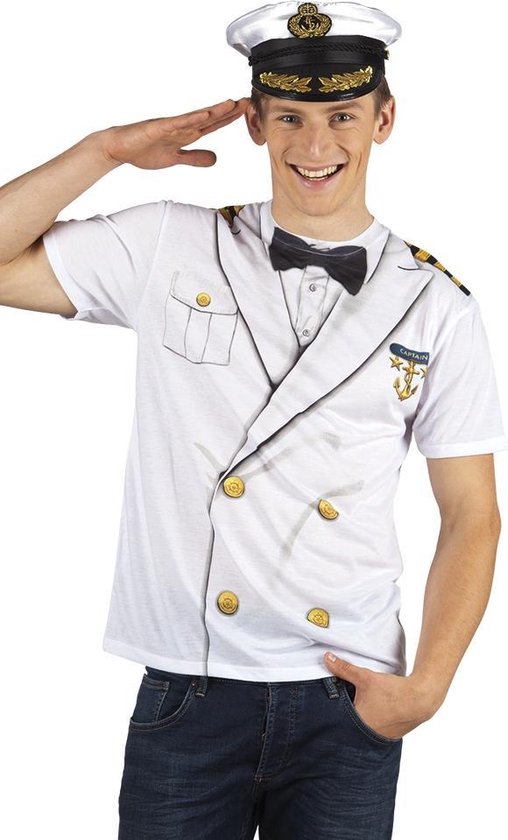 3 stuks: Fotorealistisch shirt - Kapitein - XL | bol