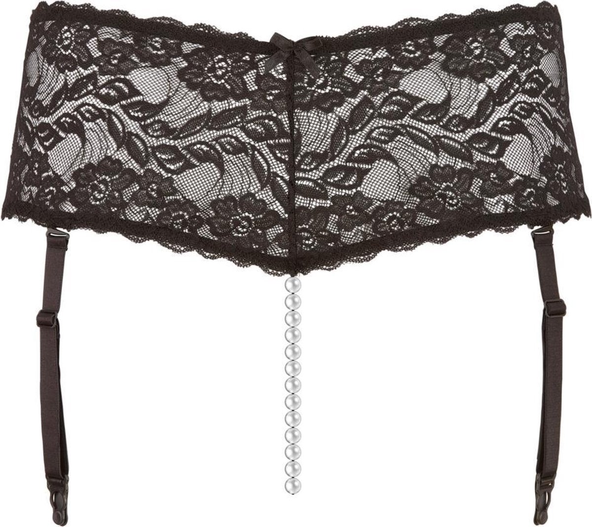 Cottelli Plus Size – Sierlijke jarretel gordel met parel ketting langs ...