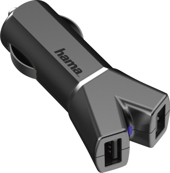 "Hama 12V-Oplader ""Color Line"", 2X Usb, 3,4 A, Titaan" | bol.com