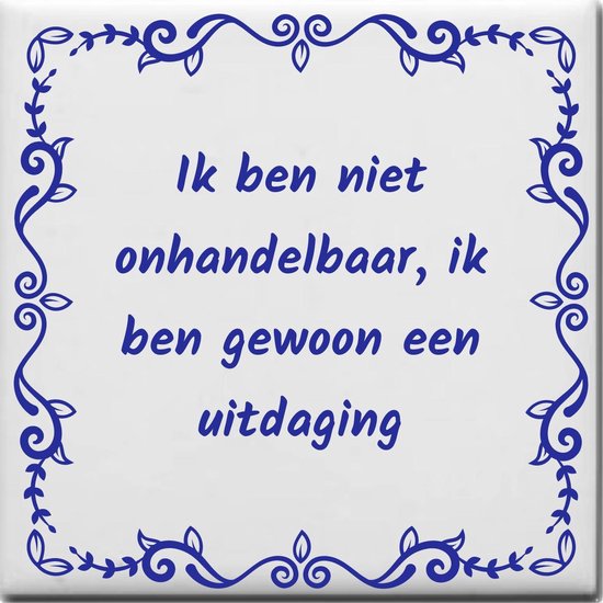Wijsheden tegeltje met spreuk over Overig: Ik ben niet onhandelbaar ik ben gewoon een... | bol