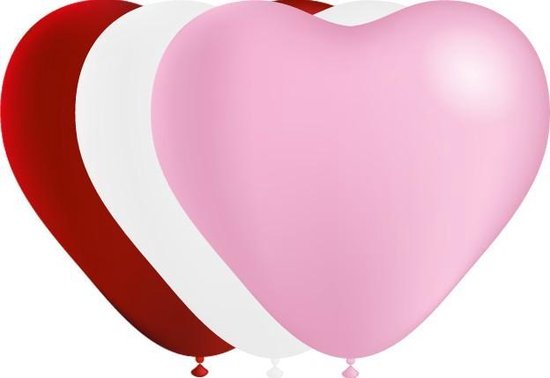 Prohap Hartjes Ballonnen Rood/Wit/Roze - 8 stuks | bol.com