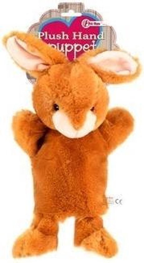 Pluche handpop konijn 21 cm | bol.com