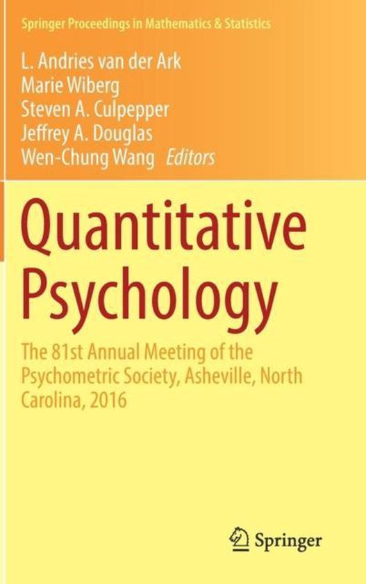 Quantitative Psychology | 9783319562933 | Boeken | bol.com