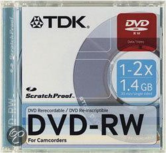 TDK DVD-RW 1.4 GB 8cm 2x Speed Jewel Case | bol.com