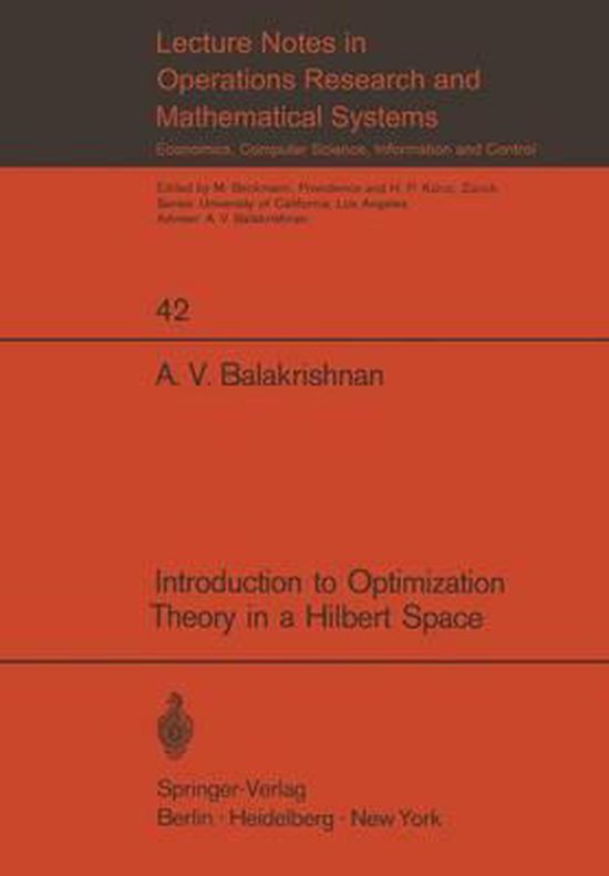 Introduction to Optimization Theory in a Hilbert Space | 9783540054160 ...