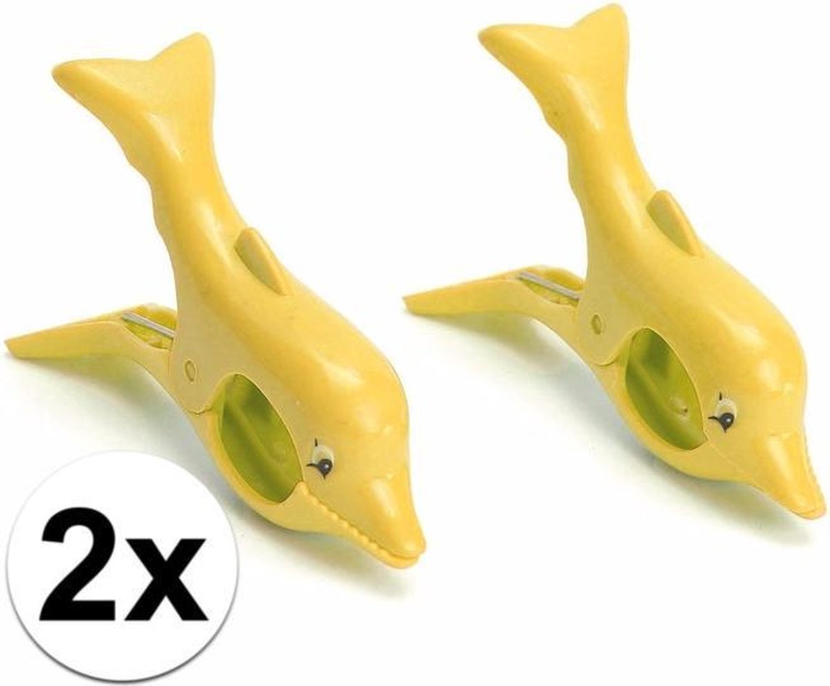 Dolfijnen handdoeken knijpers geel 2 stuks | bol.com