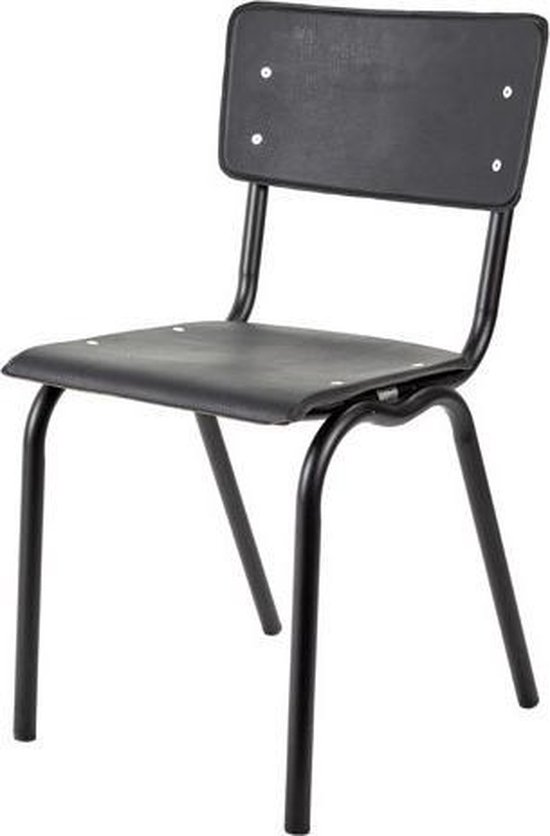 Stoelen in vinyl met zwart frame by Luc Vincent (zwart) | bol.com