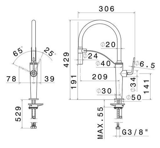 Newform Keukenkraan 68730 O'Rama uittrekbaar - Chroom | bol
