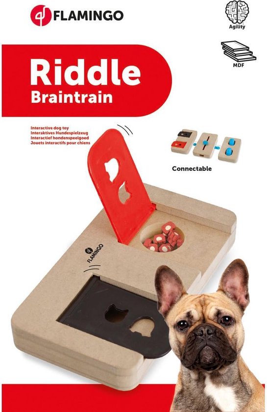 Flamingo Brain Train Riddle - Rood/zwart/bruin - 22 x 12 x 3 cm | bol.com