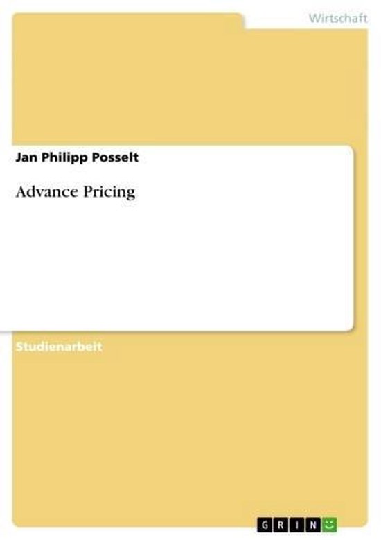 Advance Pricing (ebook), Jan Philipp Posselt | 9783638460002 | Boeken | bol