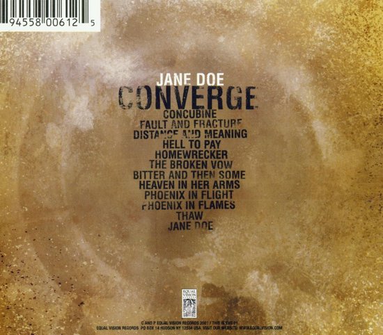 Jane Doe, Converge | CD (album) | Muziek | bol