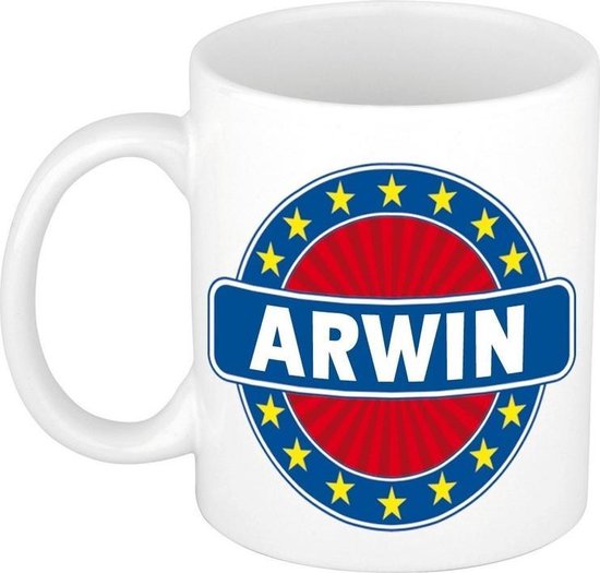 Arwin naam koffie mok / beker 300 ml - namen mokken | bol.com