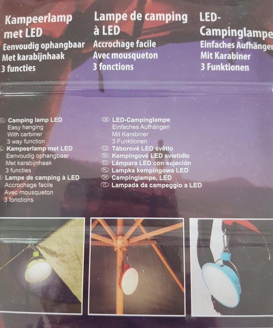 Led Camping lamp met karabijnhaak 3 functies | bol.com