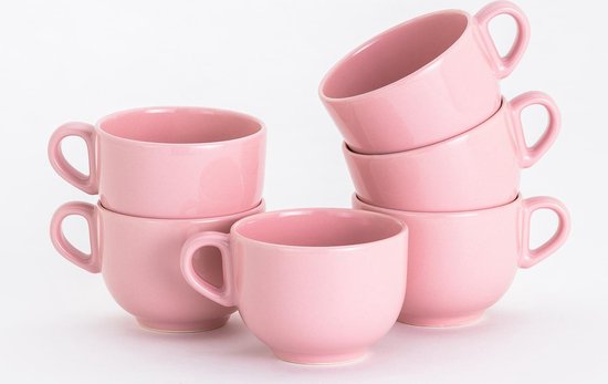 Soepkom met oor 11 cm serafijn roze 400 ml set van 6 - Lite-Body | bol.com