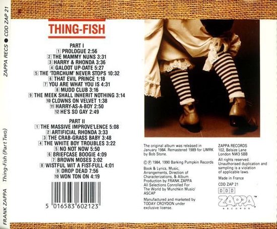 Frank Zappa - Thing-Fish (CD, Album), Frank Zappa | Muziek | bol