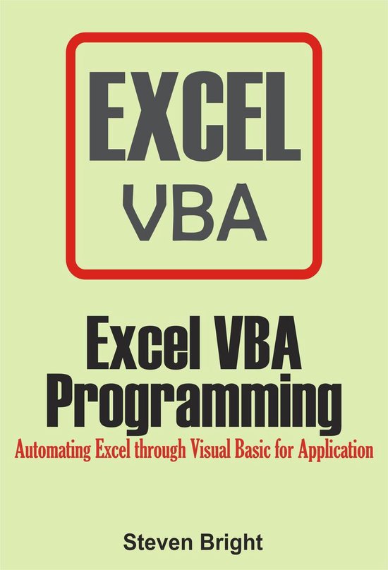 Excel VBA Programming (ebook), Steven Bright | 6610000103713 | Boeken | bol.com
