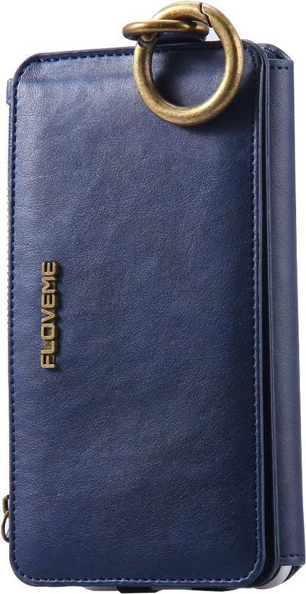 Floveme PU Leren Wallet iPhone 6(s)/7/8 - Navy Blauw | bol.com