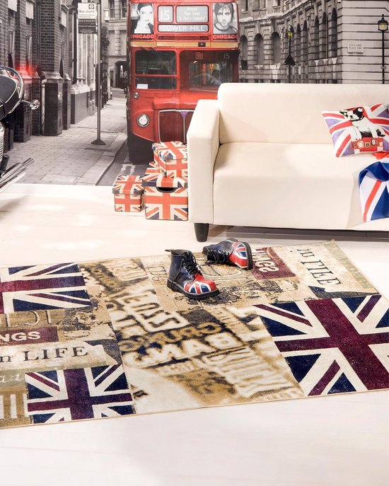 Design vloerkleed Tapigo World Vlag VK UK Union Jack City Life 185x275 ...