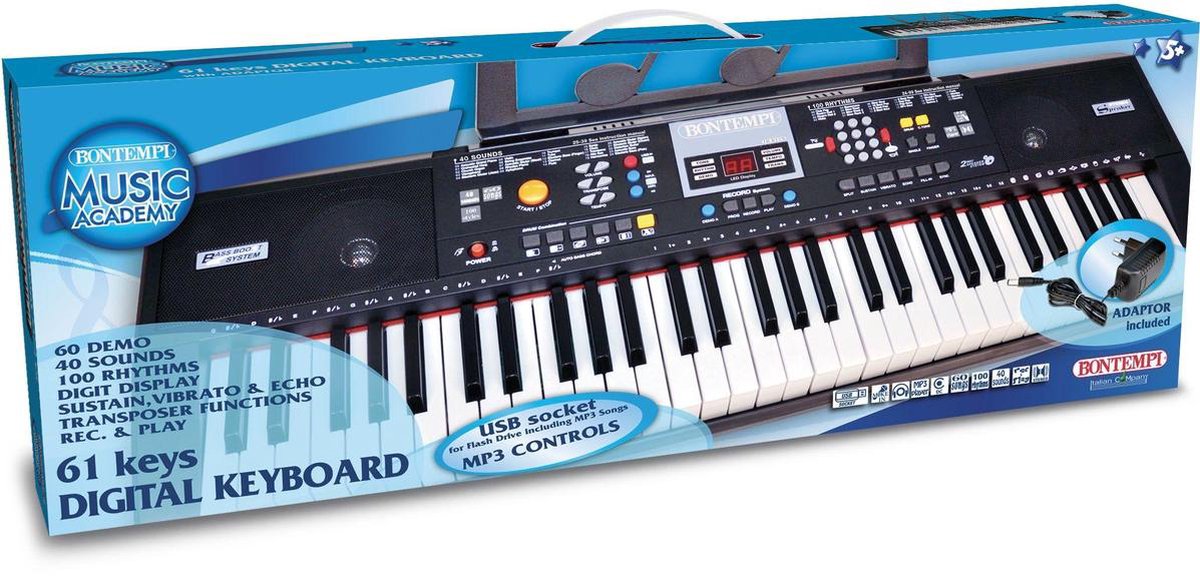 Bontempi Keyboard Digitaal 61 Toetsen Zwart | bol.com