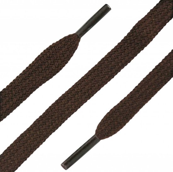 Veters plat donker bruin 120 cm | bol