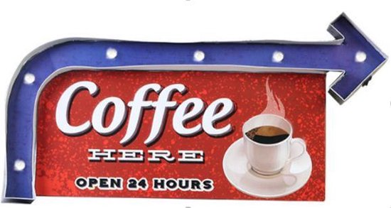 Retro-Led-Sign Coffee Here | bol.com