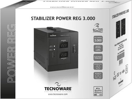 Tecnoware Power Reg 3000VA spanningregelaar 2 AC-uitgang(en) 230 V ...