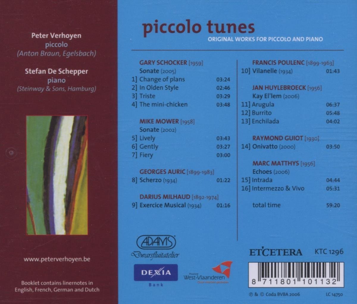 Peter Verhoyen & Stefan De Schepper - Piccolo Tunes (CD), de Schepper ...