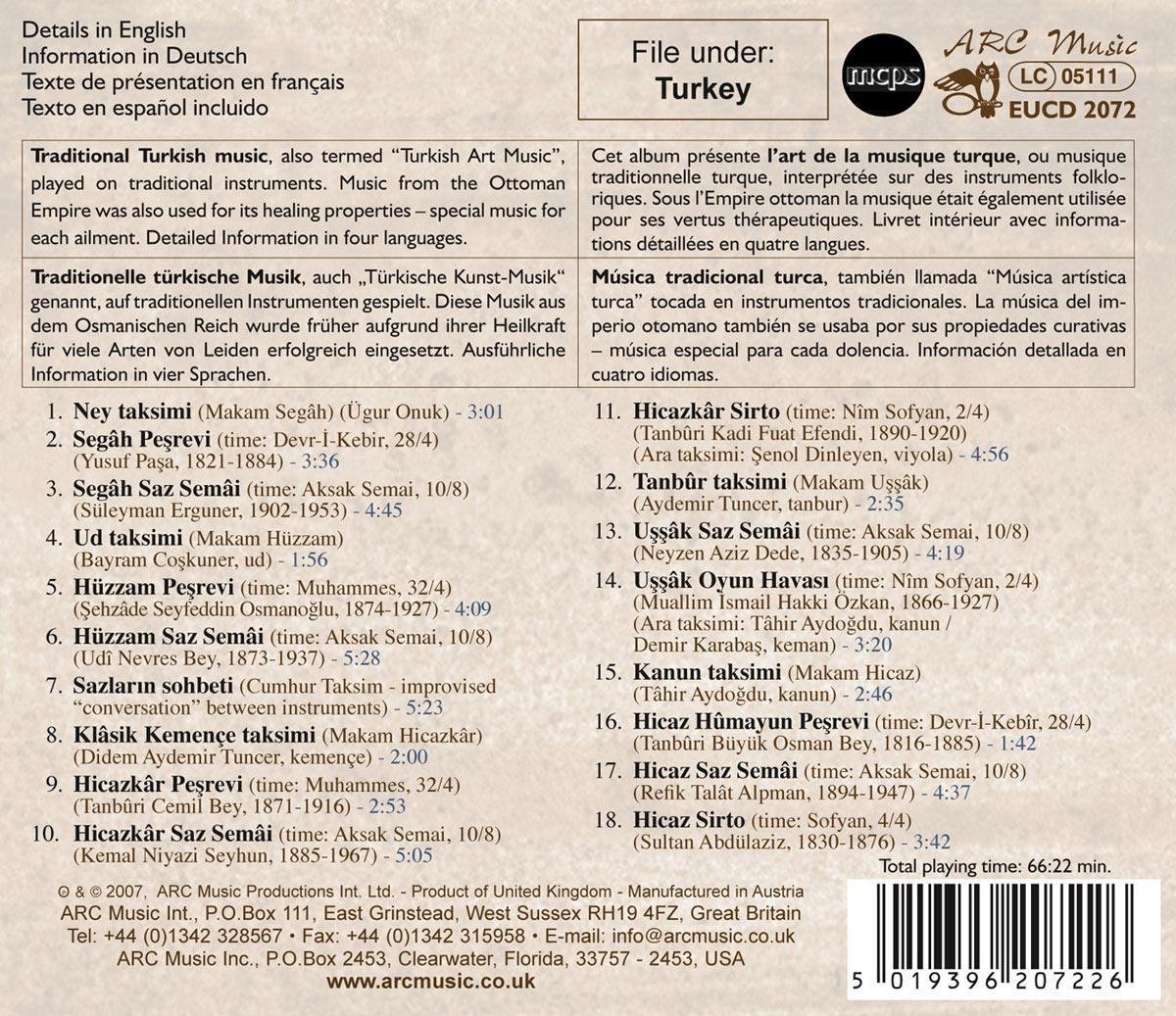 Turkish Traditional Music, Tahir Ensemble Aydogdu | CD (album) | Muziek ...