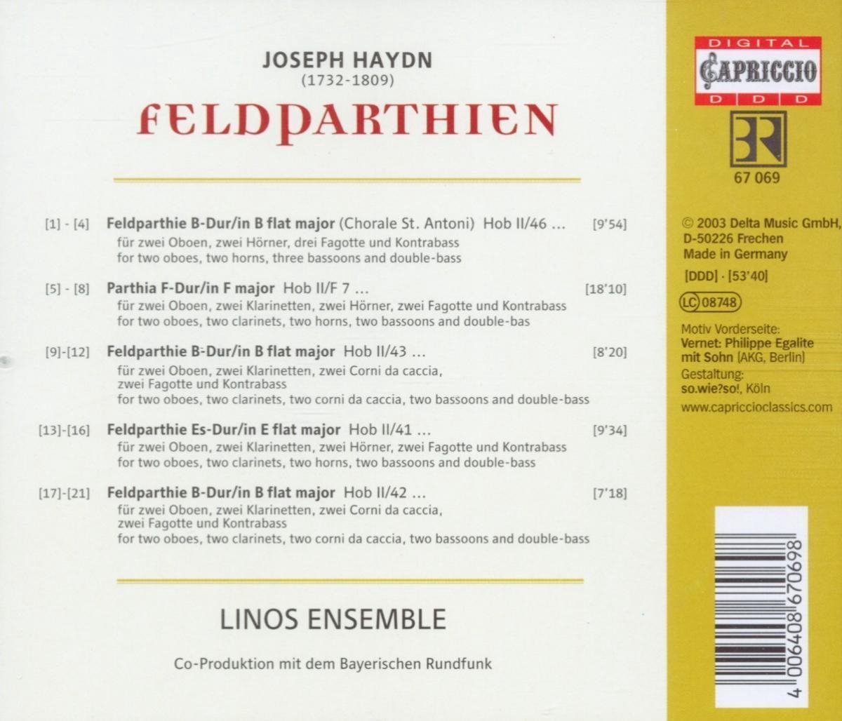 Linos Ensemble - Haydn: Divertimenti (CD), Linos Ensemble | Muziek ...